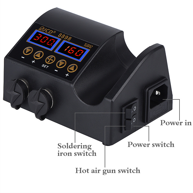 Buy Jcd Double Switch Control Smd Hot Air Gun With Soldering Iron Lcd ...