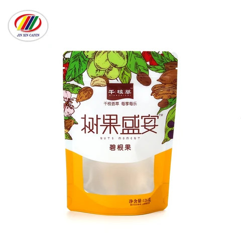 Buy Packaging Factory Custom Plastic Clear Window Pouch Food Nuts Coffee Packaging Packing Bag ...