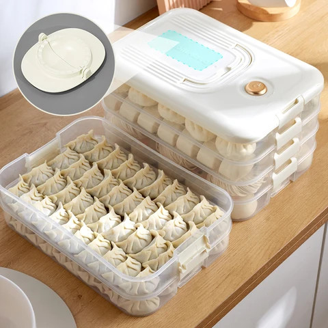 Buy Plastic Frozen Food Storage Box With Handle Multi-layer Tray Timing ...