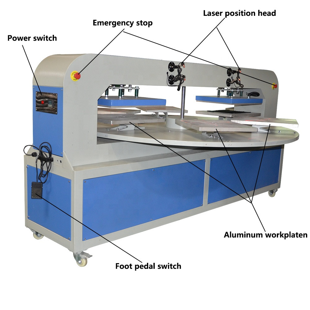 Buy Pneumatic Air Press Double Heater Platens 6 Table Carousel ...