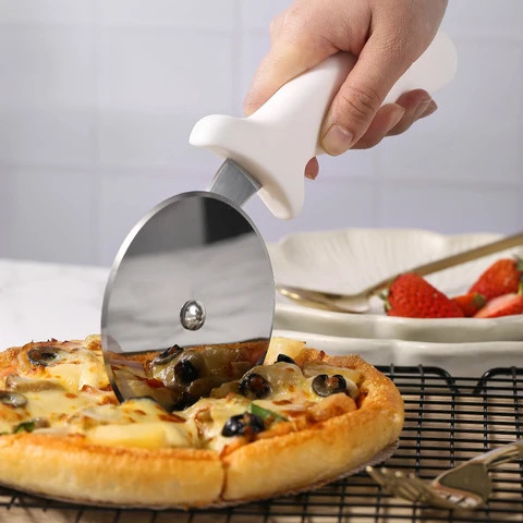 Buy Stainless Steel Blade Rolling Pizza Wheel Cutter With Plastic ...