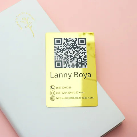 Buy Stainless Steel Custom Metal Cards 0.8 Golden Mirror Finish Luxury ...