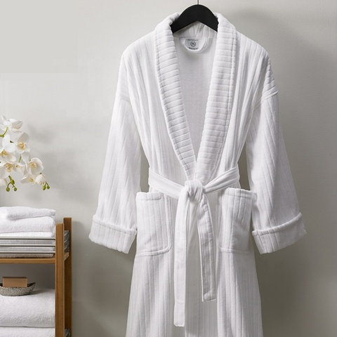 Buy Wholesale Custom Logo Luxury Spa Bath Robe 100% Cotton Shawl Collar ...