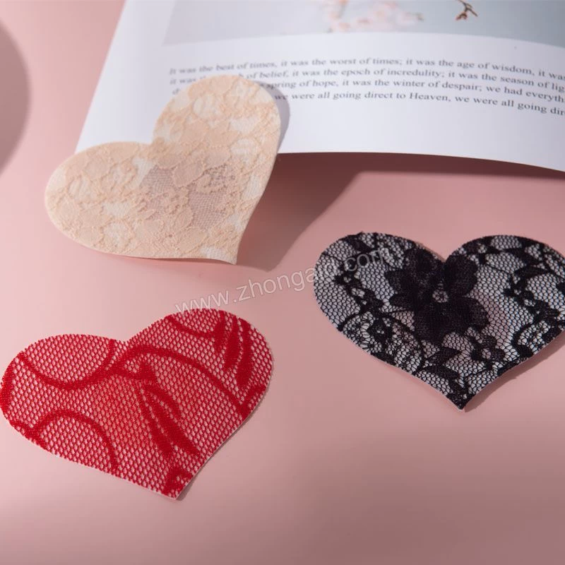Buy Heart Shape Lace Nipple Stickers Disposable Fancy Nipple Stickers ...