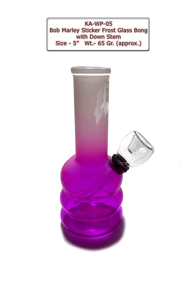 Buy Bob Marley Sticker Frost Glass Bong With Down Stem from KALPANA ...
