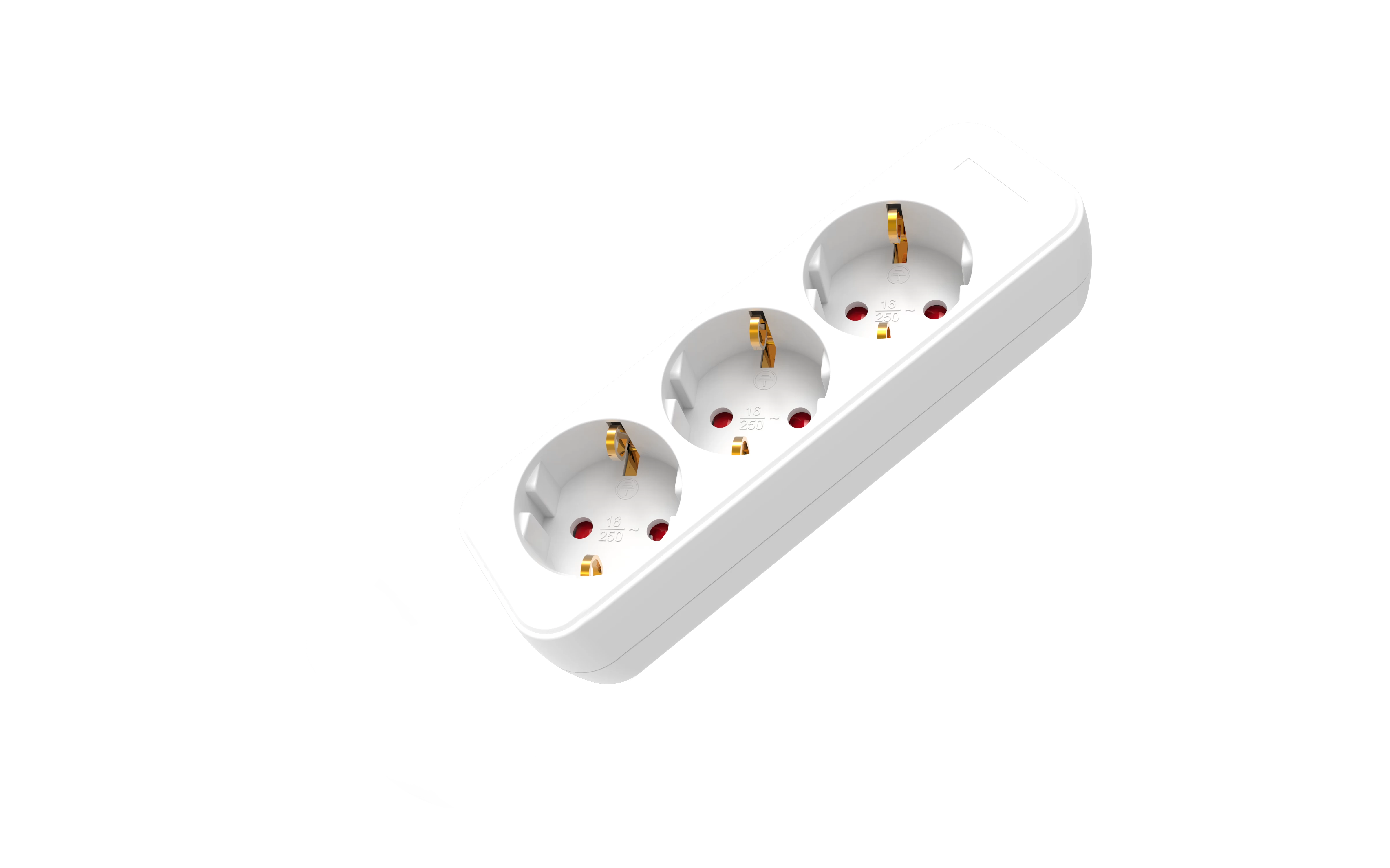 Buy 16a German Standard 3 Ways Outlets Extension Socket Power Strip ...