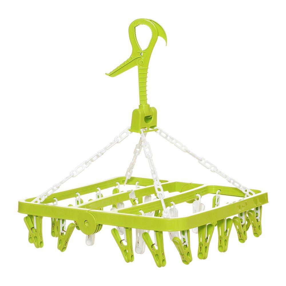 Buy Plastic Clothes Dryer Hanger With Clothespins (24 Clips) For ...