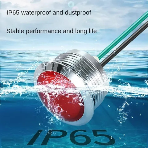 Buy 12mm 16mm 19mm 22mm Led Spherical Metal Indicator Light Flat Head ...