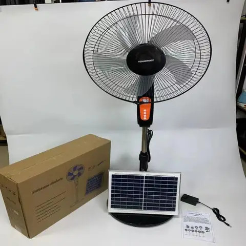 Buy 16 18 Inch Solar Power Fan 4000 Mah Rechargeable Solar Fans Outdoor ...