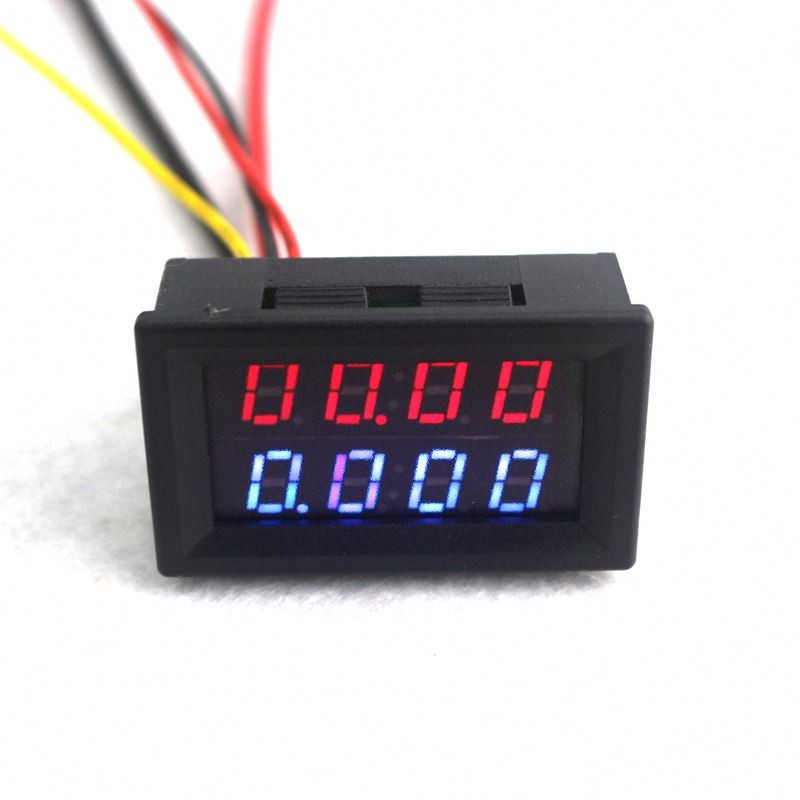 Buy 4 Bit Digital Voltmeter Ammeter Dc 200v 10a Red Blue Led Dual Display Voltage Amp Panel ...