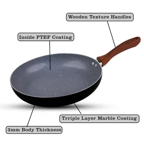 Buy Chef Granito Series 3 Layer Marble Coating Nonstick Fry Pan 22cm ...