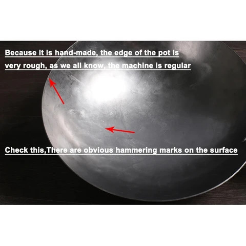 Buy Chinese Wok Handmade Large Iron Wok Carbon Steel Non-stick Non ...