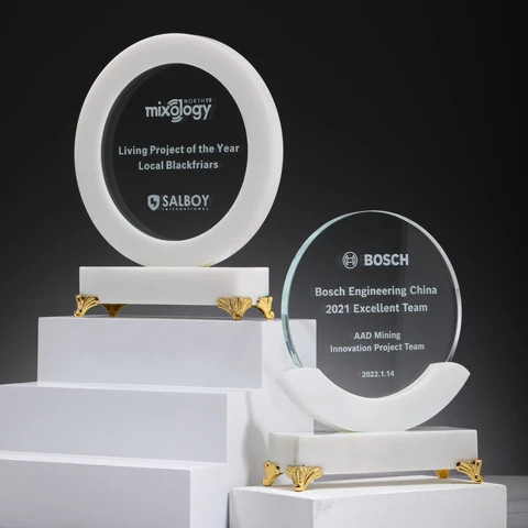 Buy Customized Crystal Marble Trophy Creative Engraved Awards Unique ...