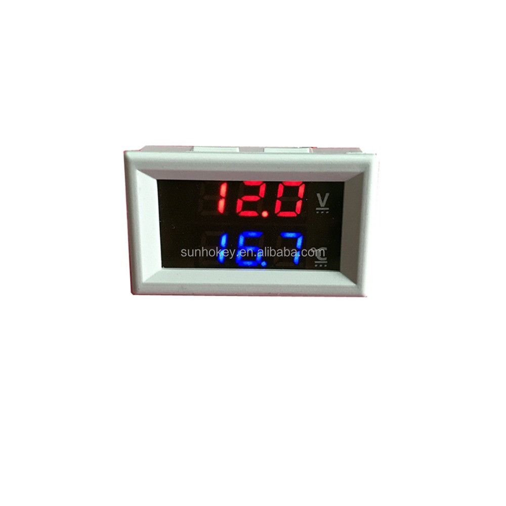 Buy Dc 12v 24v Red+red Led Digital Thermometer -50 ~125c Temperature ...
