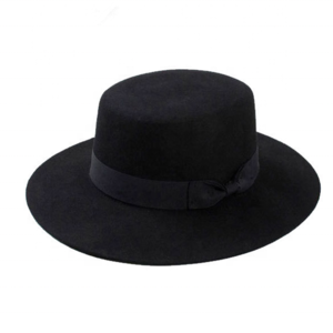 Buy Fashion Stylish 100% Wool Felt Hat Ladies Wide Brim Fedora Plain ...