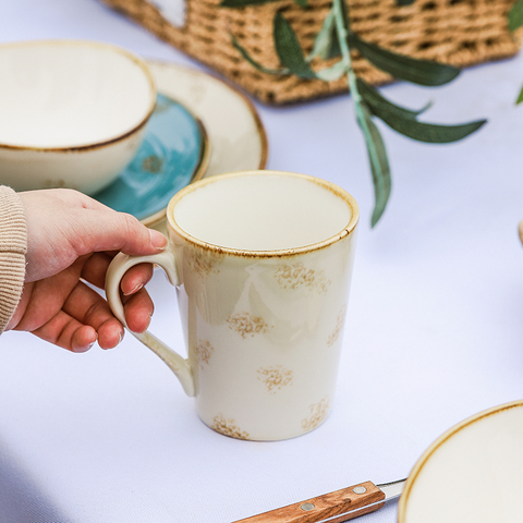 Buy Hand-painted Color Pattern White 320ml Ceramic Creative Coffee Mugs ...