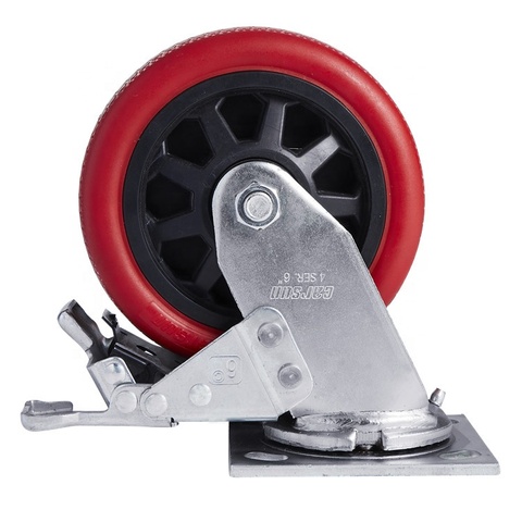 Buy Heavy Duty 4/5/6/8 Inch Tread Pu Caster Wheel Industrial Casters ...