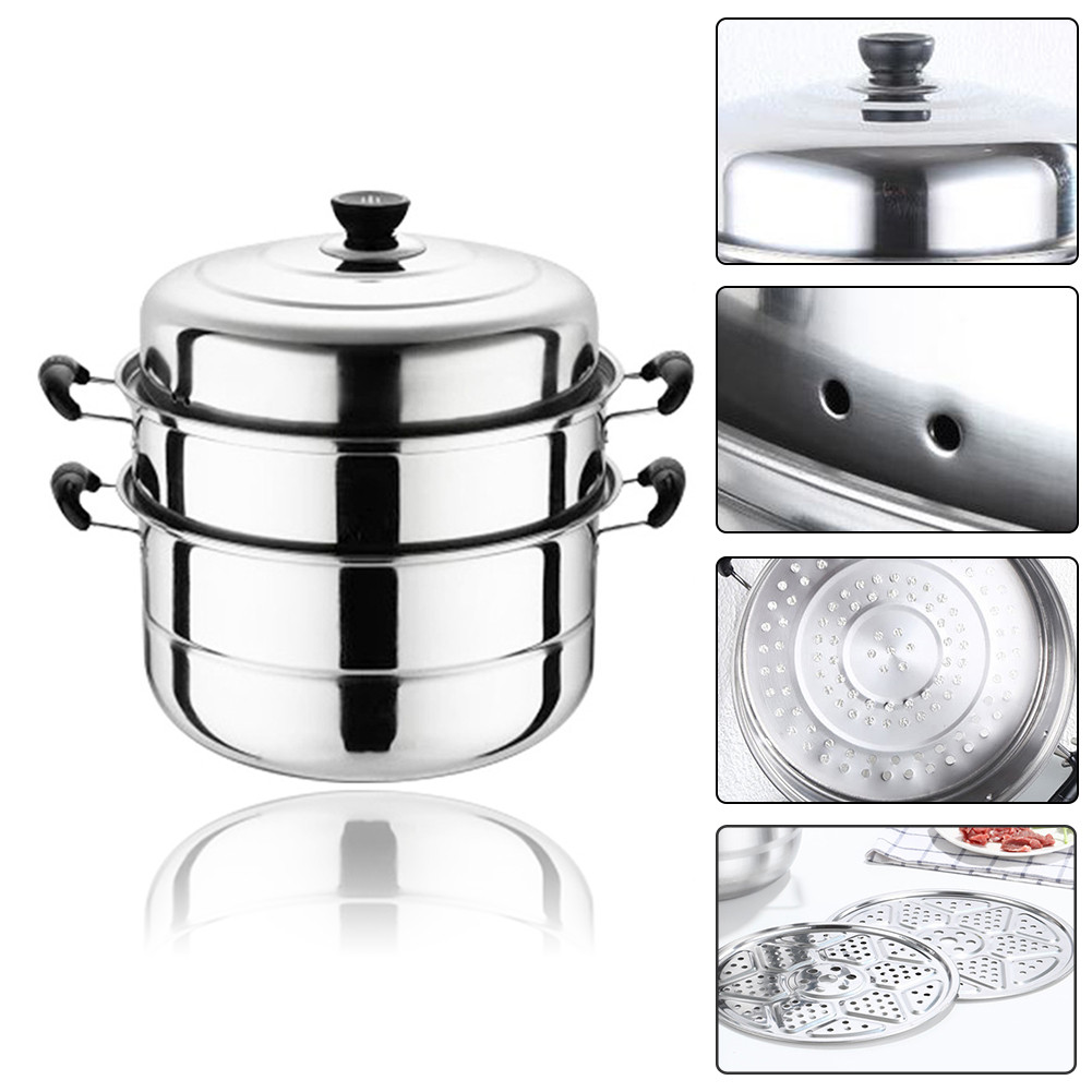 Buy Heavy Duty Stainless Steel Steamer Pot Set Stack And Steam Pot Set ...