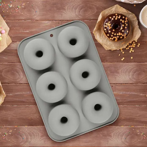 Buy Homesun Custom 6 Cavity Silicone Donut Baking Pan Cake Decorating ...