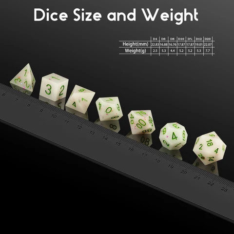 Buy Ice Cream Sharp Dice Set Dnd 7pcs Resin D&d Dice D4 D6 D8 D10 D12 ...