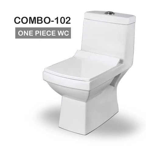 Buy Luxury 102 White One-piece Ceramic Toilet Seat Combo Home Hotel ...