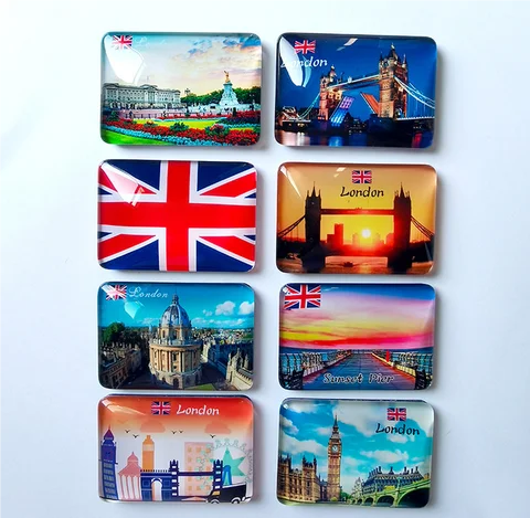 Buy Odm Oem Rectangular Glass City Refrigerator Magnet Crystal London ...