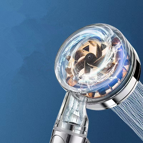 Buy Propeller Driven Handheld Shower Head Filter 360 Degrees Rotating ...
