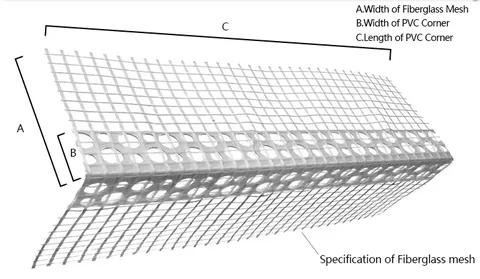 Buy Pvc Angle Corner Beads Bead With Fiberglass Mesh For Construction ...