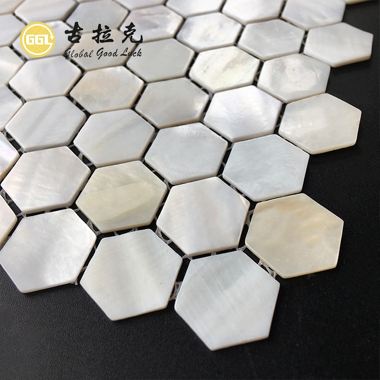 Buy Shell Hex Mosaic Tile Seashell Hexagonal Nature Pearl Hexagon ...