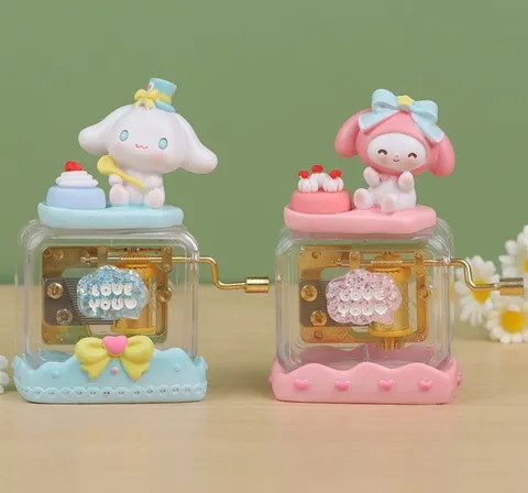 Buy Top Music Box Sweet Kulomi Melody Cinnamoroll Cartoon Hand Cranked ...