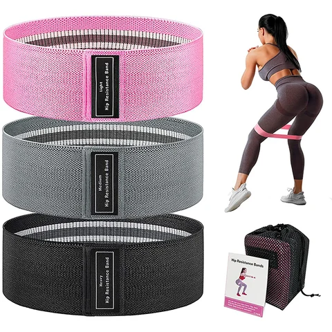 Buy Unisex Booty Band Hip Circle Loop Resistance Band Workout Exercise ...