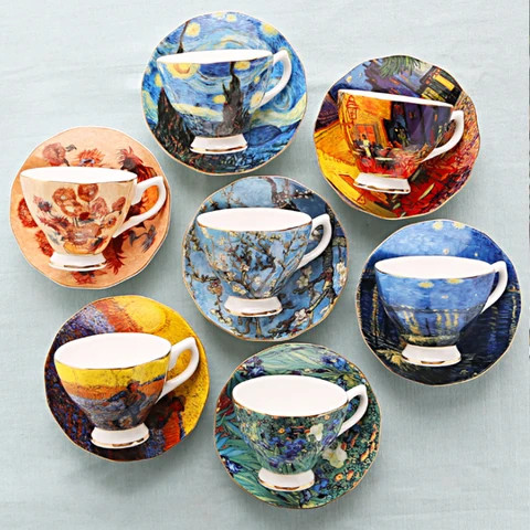 Buy Van Gogh Optimizes Painted Art Coffee Cup And Saucer Set from ...