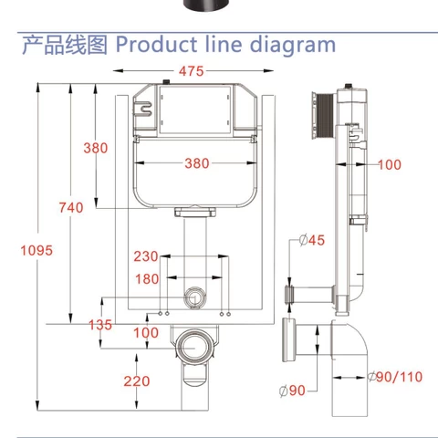 Buy Wall-mounted Concealed Cistern Toilet Water Flush Inwall Tank Oem ...