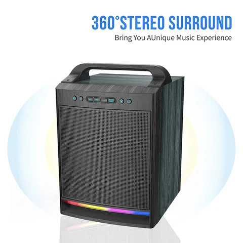 Buy Zqs8170 8 Inches Portable Wooden Bluetooth Speaker Professional ...