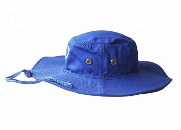 Buy Royal Blue Bucket Hat Custom Wide Brim Blue Sun Hat With String ...