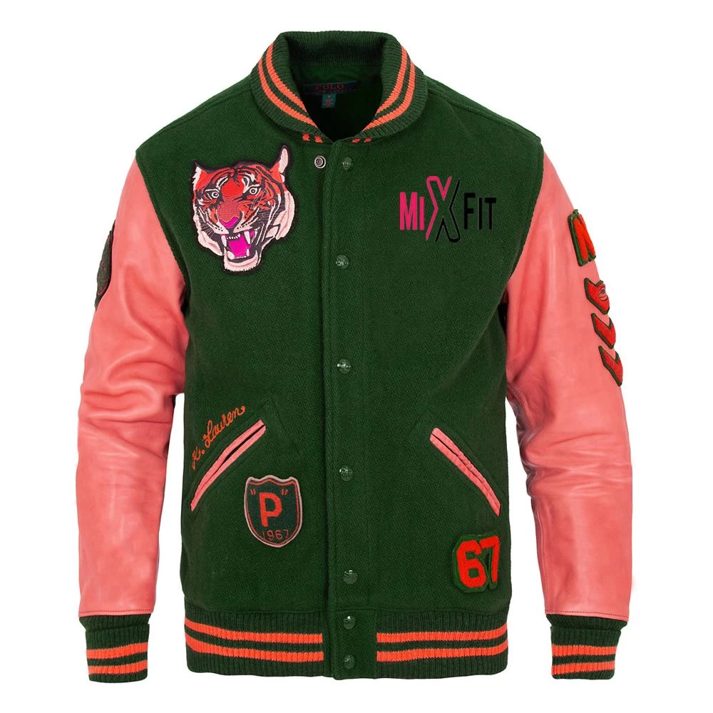 Buy Men's Varsity Jacket Genuine Leather Sleeve And Wool Blend ...