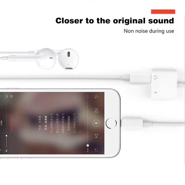 Buy 2 In 1 Dual Ports Headphones Adapter Audio Charge Spliter Converter ...