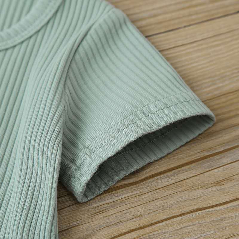Buy Casual Summer Beach Wear Infant Ribbed Outfits Baby Ringer T Shirts ...