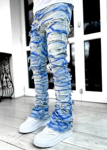 Buy Custom Mens Jeans Hommes Painted Flare Sweatpants Vintage Men ...