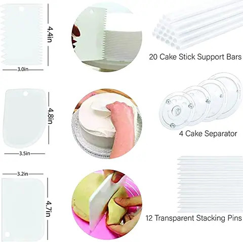 Buy Customized Cake Tier Stack Kit Transparent White Cake Dowels ...