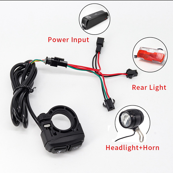 Buy Ebike Light And Horn Switch Can Control Headlight Rear Lamp On/off ...