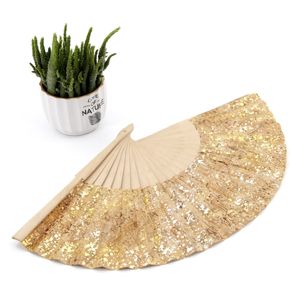 Buy Eco-friendly Traditional Wooden Hand Fans With Cork Fabric ...