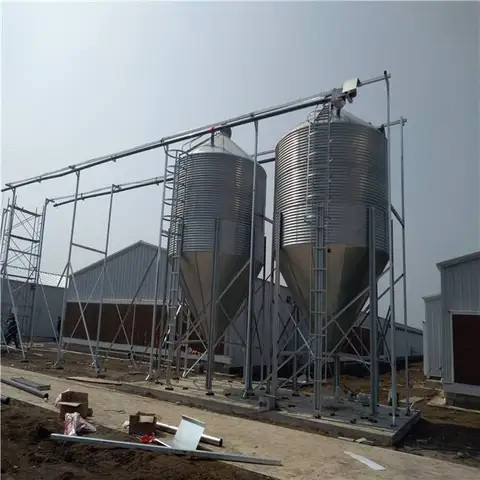 Buy Grain Silos 3-43 Ton Galvanized Steel Feeding Silos For Poultry ...