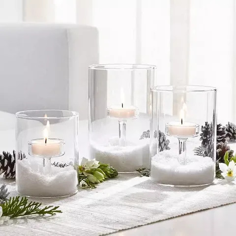 Buy High Borosilicate Glass Candle Jar Dinner Table Party Transparent ...