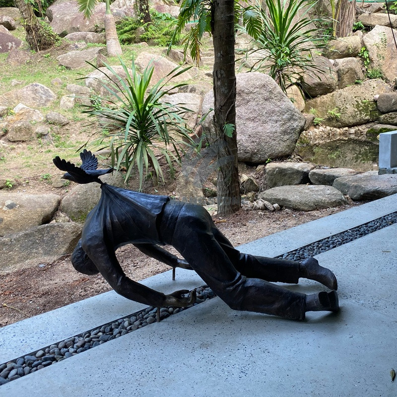 Buy Incredible Gravity-defying Handmade Metal Man Bronze Sculpture from ...