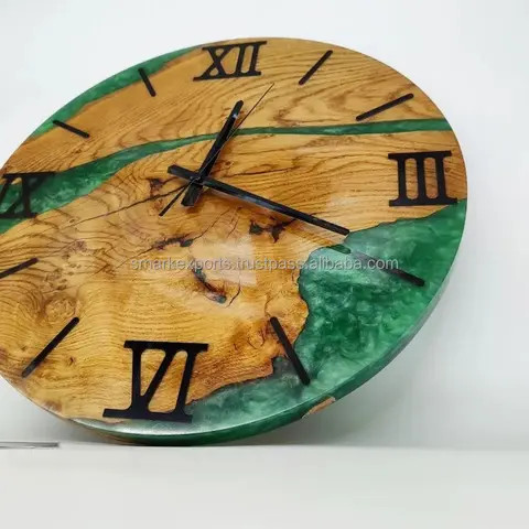 Buy "large Wooden Epoxy Wall Clock - Unique Modern Desk Clock For Home ...