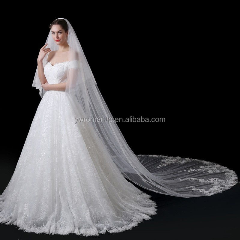 Buy Latest Design White Embroidery Long Cathedral Applique 5m Wedding ...