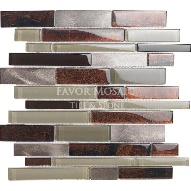 Buy Matt Frosted Surface Random Brick Kitchen Backsplash Tiles Glass ...