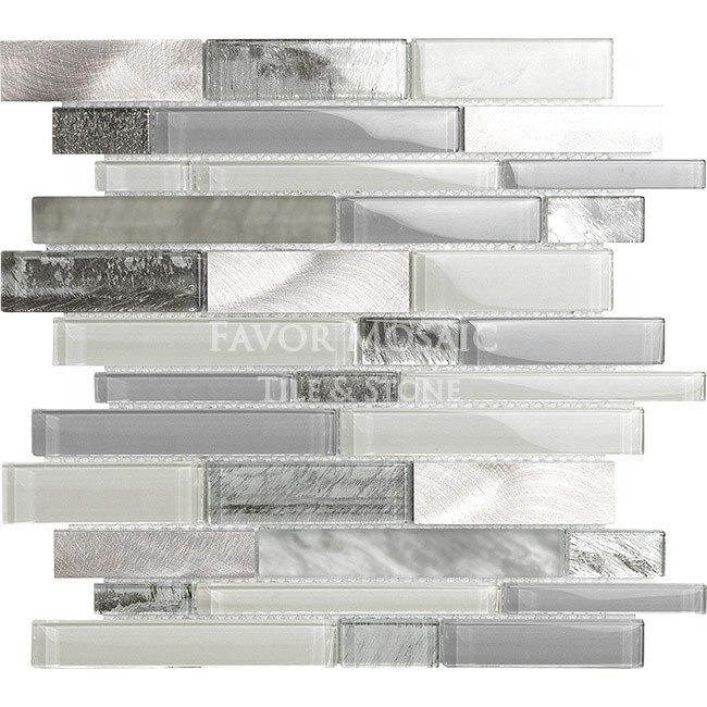 Buy Matt Frosted Surface Random Brick Kitchen Backsplash Tiles Glass ...