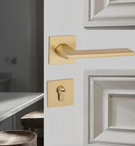 Buy Modern Silver Aluminum Key Lock Indoor Handle Elegant Access ...
